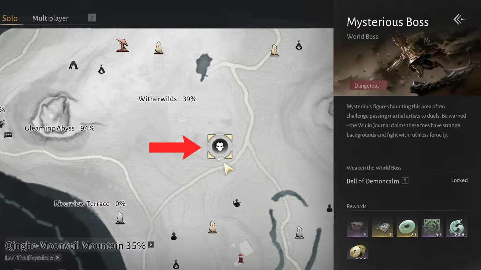 Where Winds Meet - All Qinghe World Boss Locations